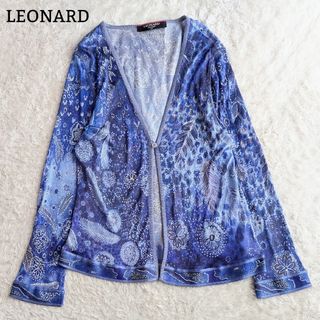 LEONARD - 美品◎レオナール シルク混 カーディガン 花 LEONARD - 美品◎レオナール シルク混 カーディガン 花