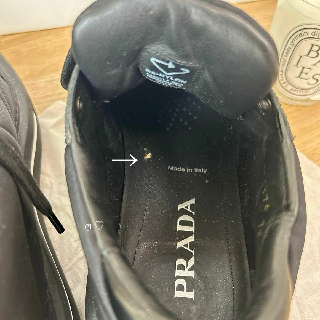 PRADA - PRADAプラダRe-Nylonブラッシュドレザースニーカー7.5 PRADA - PRADAプラダRe-Nylonブラッシュドレザースニーカー7.5