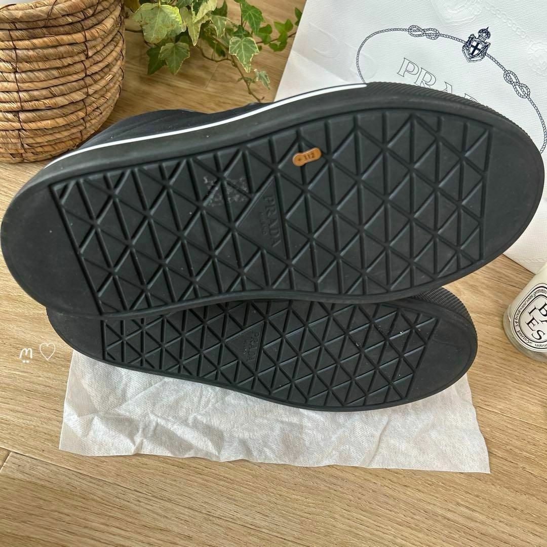 PRADA - PRADAプラダRe-Nylonブラッシュドレザースニーカー7.5 PRADA - PRADAプラダRe-Nylonブラッシュドレザースニーカー7.5