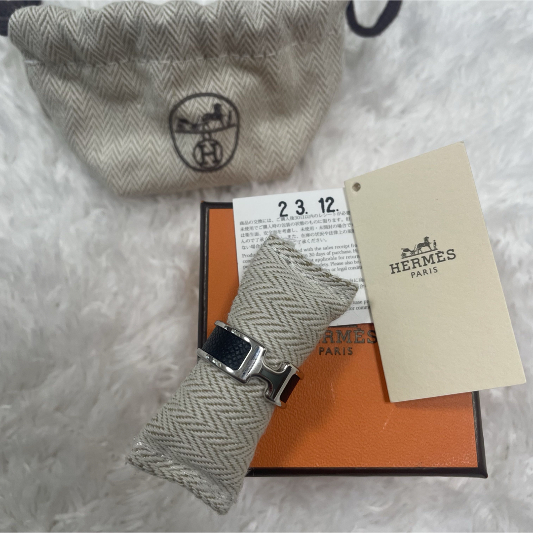 HERMES - 希少 オランプ リング PM サイズL 黒 シルバー金具の HERMES - 希少 オランプ リング PM サイズL 黒 シルバー金具の