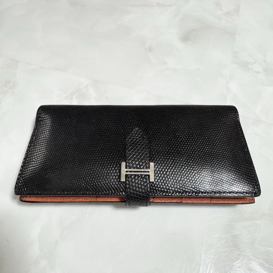 HERMES - 本物 高級 エルメス HERMES ベアン □I刻印 リザード HERMES - 本物 高級 エルメス HERMES ベアン □I刻印 リザード