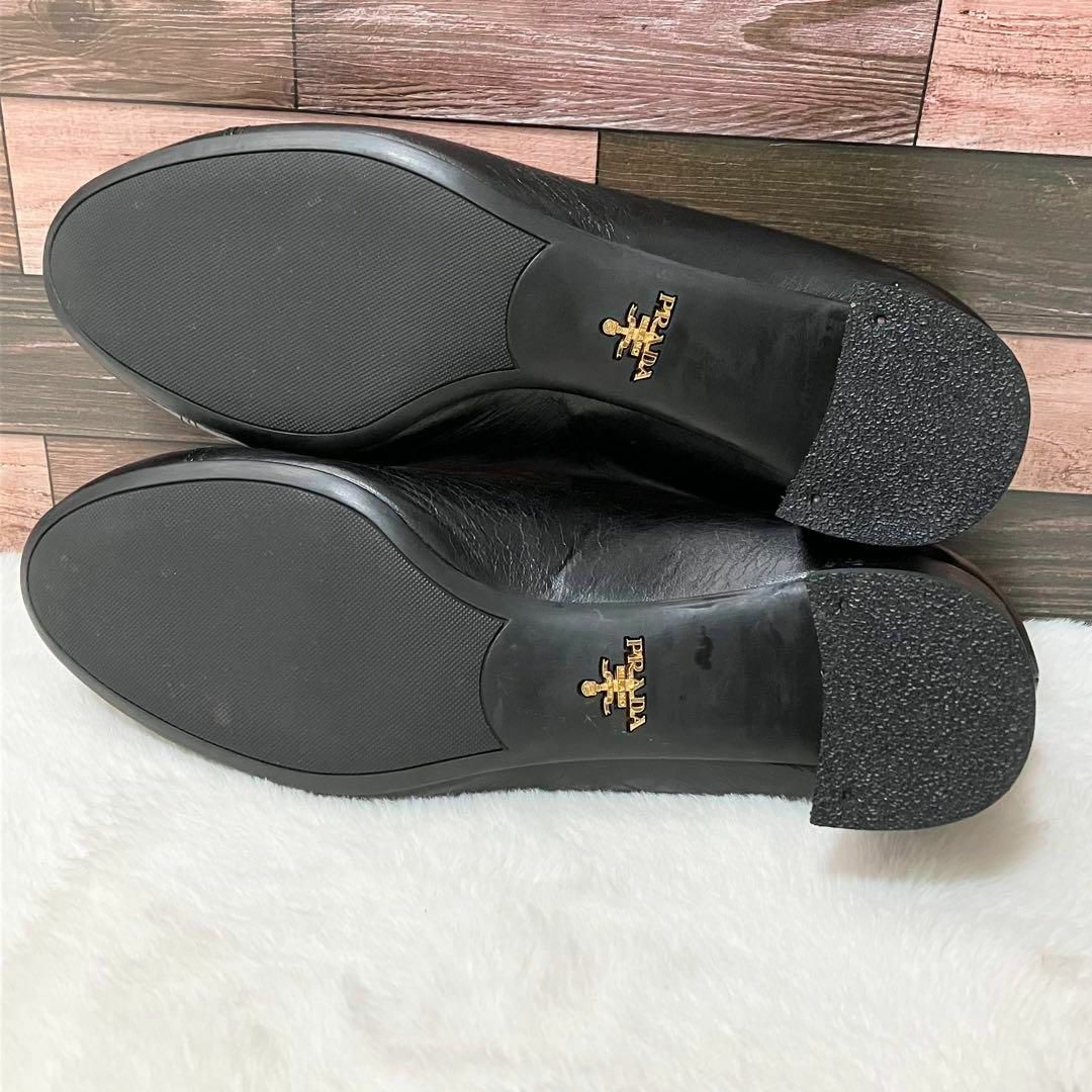 PRADA - 極美品 PRADA パンプス ヒール 黒 レザー 革 リボン PRADA - 極美品 PRADA パンプス ヒール 黒 レザー 革 リボン