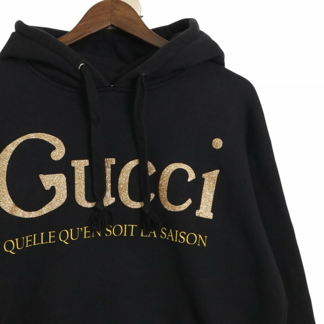 GUCCI - GUCCI グッチ パーカー ラメロゴプリント フーディー GUCCI - GUCCI グッチ パーカー ラメロゴプリント フーディー