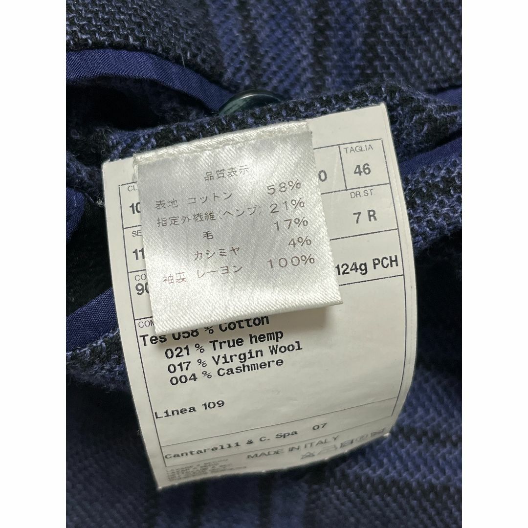 Cantarelli カンタレッリ ネイビー チェック ジャケット 446の Cantarelli カンタレッリ ネイビー チェック ジャケット 446の