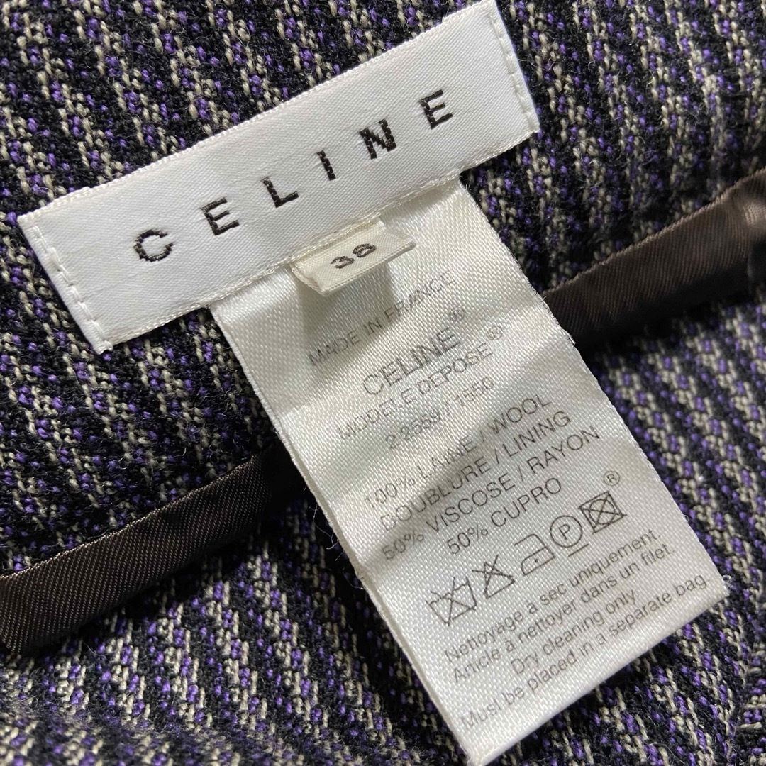 CELINE - ꧁༺ CELINE セリーヌ パープルマルチ ベルベットトリム CELINE - ꧁༺ CELINE セリーヌ パープルマルチ ベルベットトリム