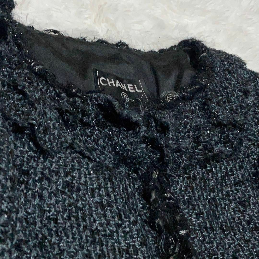 CHANEL - CHANEL ノーカラージャケット フリンジ ツイード ココ CHANEL - CHANEL ノーカラージャケット フリンジ ツイード ココ