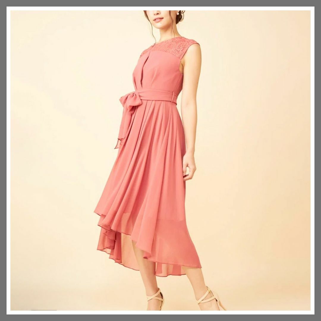 ROYAL PARTY - ROYAL PARTY タックレース重ねテールカットドレス ROYAL PARTY - ROYAL PARTY タックレース重ねテールカットドレス