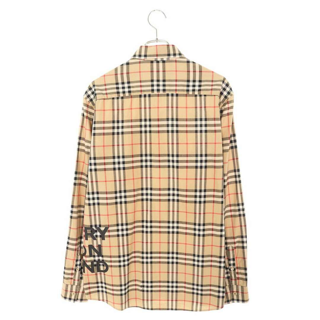 BURBERRY - バーバリー 8017567 ロゴプリントチェック長袖シャツ BURBERRY - バーバリー 8017567 ロゴプリントチェック長袖シャツ