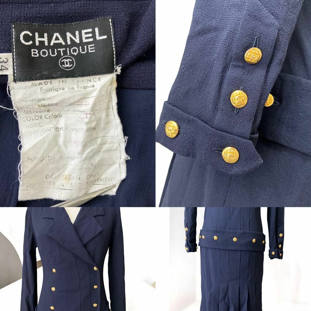 CHANEL - シャネル CHANEL ダブルボタン ワンピース 金ボタン CHANEL - シャネル CHANEL ダブルボタン ワンピース 金ボタン