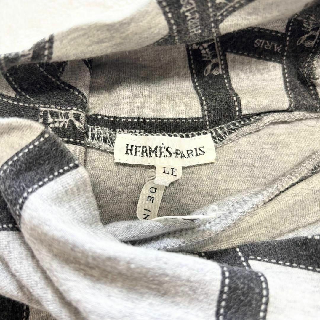 HERMES - エルメス ハイネック トップス シャツ グレー L リボン HERMES - エルメス ハイネック トップス シャツ グレー L リボン
