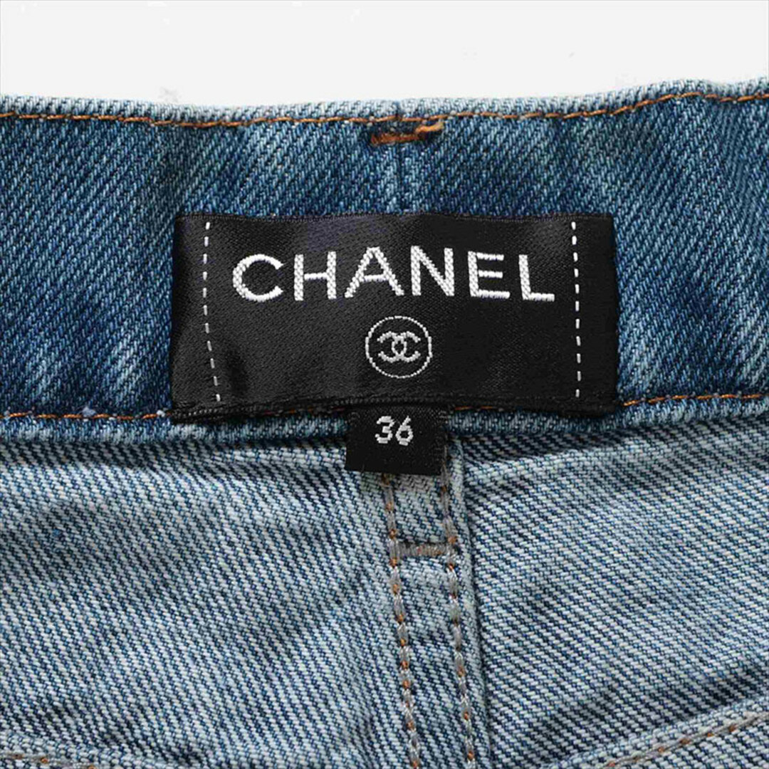 CHANEL - シャネル CHANEL ココマーク コットン デニムパンツ CHANEL - シャネル CHANEL ココマーク コットン デニムパンツ