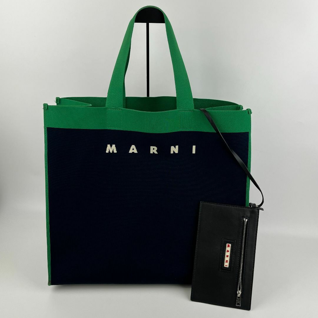 MARNI - MARNI マルニ トートバッグ ツートンカラー ジャガード MARNI - MARNI マルニ トートバッグ ツートンカラー ジャガード