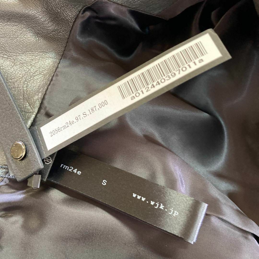 wjk - W117 wjk seam jacket レザージャケット 羊 グレー Sの wjk - W117 wjk seam jacket レザージャケット 羊 グレー Sの