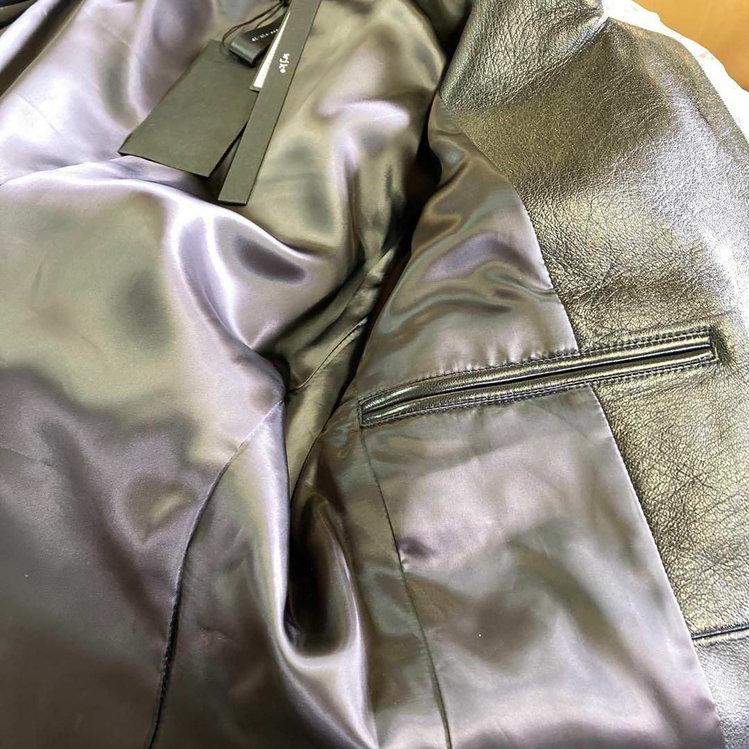 wjk - W116 wjk seam jacket レザージャケット 羊革 ブラック S wjk - W116 wjk seam jacket レザージャケット 羊革 ブラック S