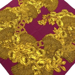 CHANEL - CHANEL(シャネル) スカーフ - ピンク×イエロー 花柄の CHANEL - CHANEL(シャネル) スカーフ - ピンク×イエロー 花柄の
