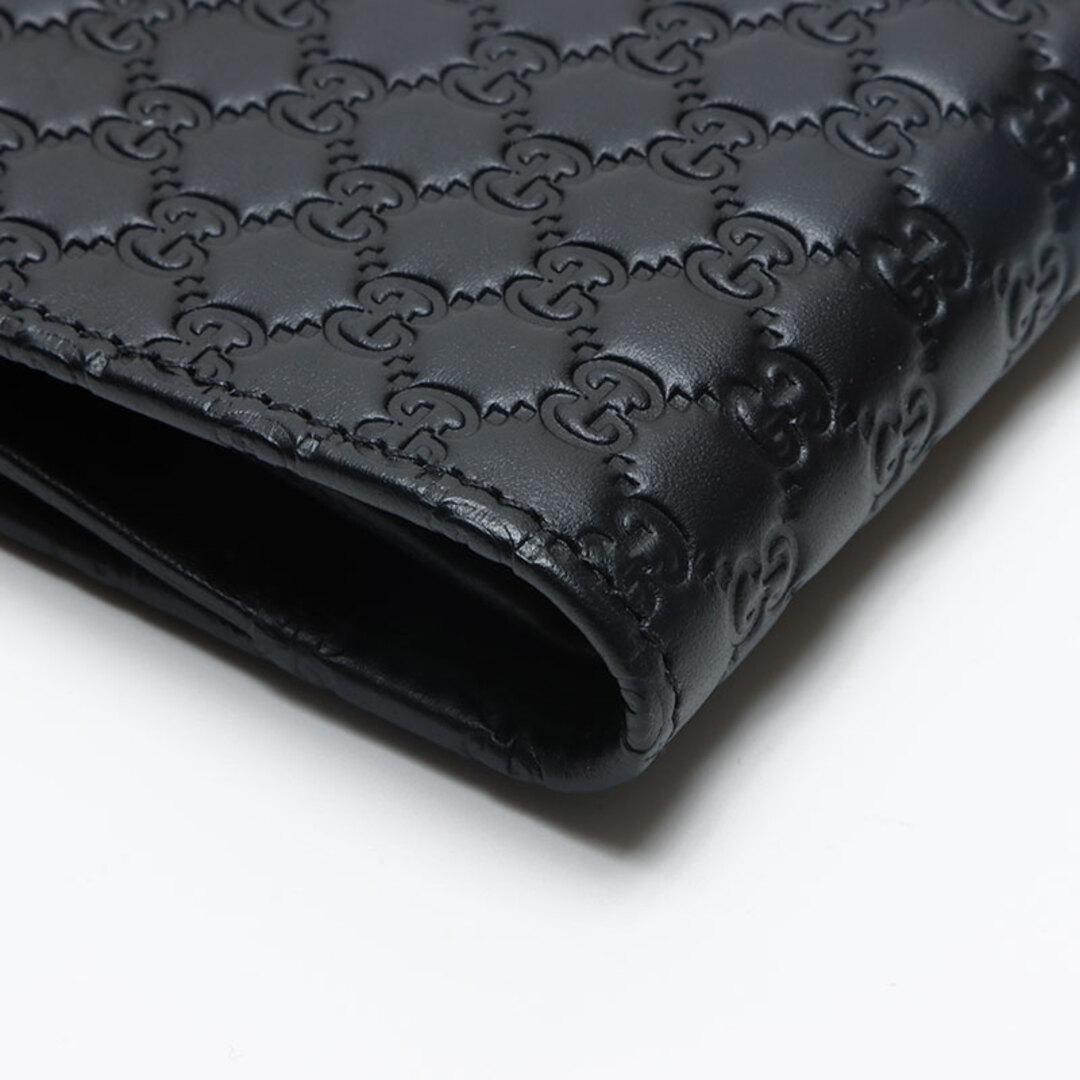 GUCCI - グッチ GUCCI マイクロ GG シマ レザー 二つ折り財布の GUCCI - グッチ GUCCI マイクロ GG シマ レザー 二つ折り財布の