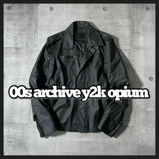 archiveコーティングジャケット 多重ジップ パンク短丈y2k opium archiveコーティングジャケット 多重ジップ パンク短丈y2k opium