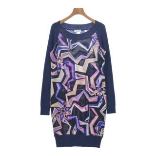 EMILIO PUCCI - EMILIO PUCCI ワンピース 42(M位) 紺xピンクx黒 EMILIO PUCCI - EMILIO PUCCI ワンピース 42(M位) 紺xピンクx黒