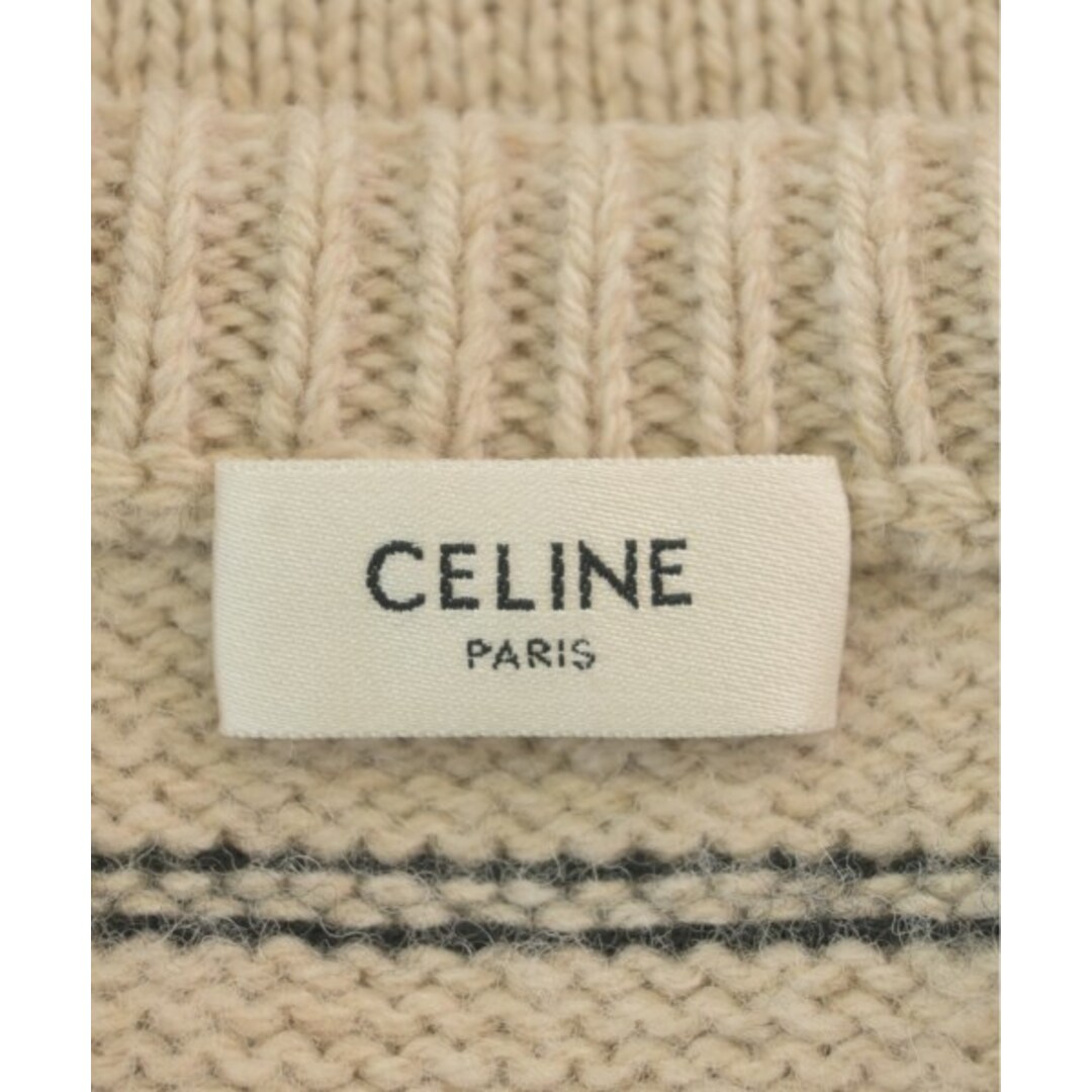 CELINE - CELINE セリーヌ ニット・セーター XS ベージュx黒 CELINE - CELINE セリーヌ ニット・セーター XS ベージュx黒