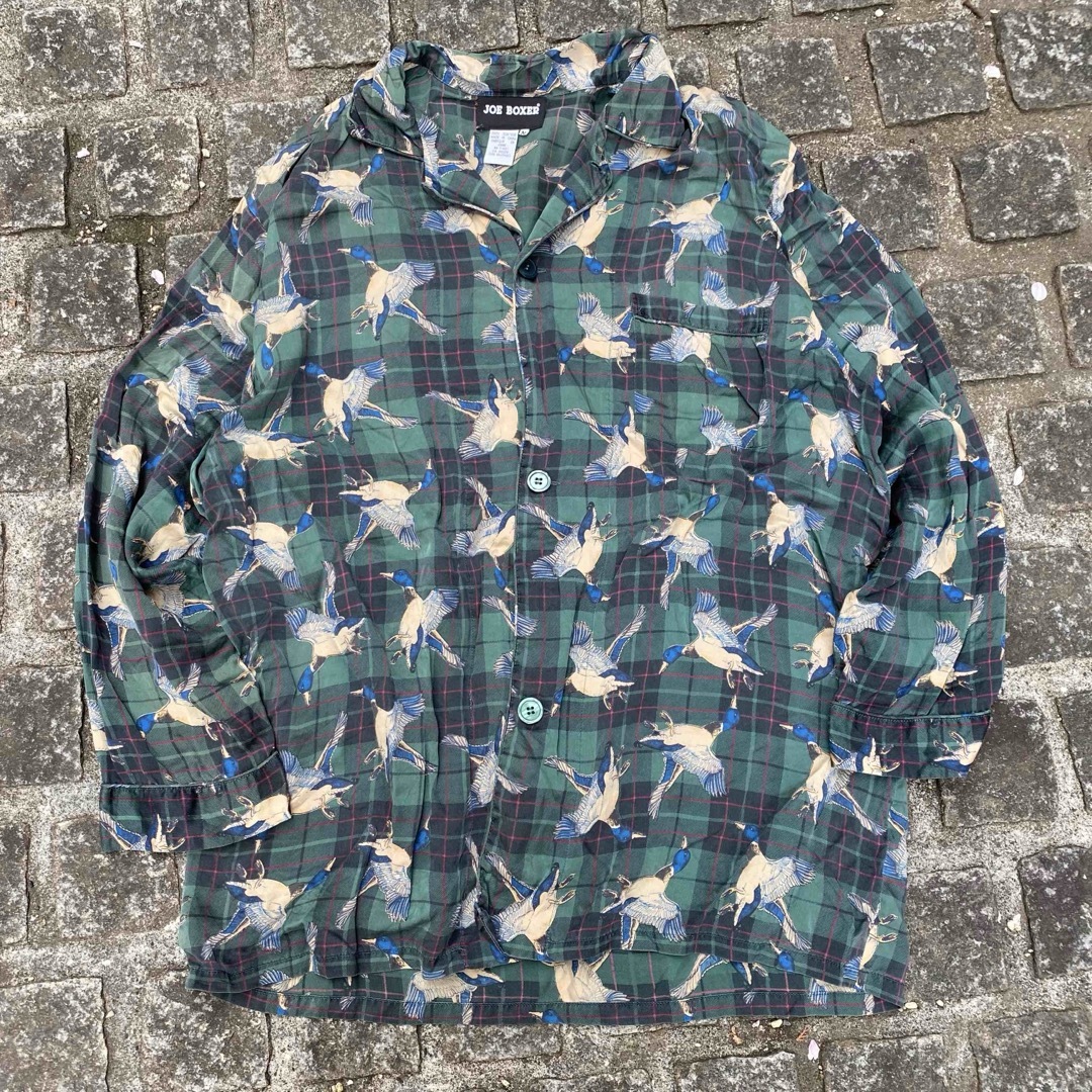 VINTAGE - 90年代ビンテージ JOE BOXER 総柄チェックシルク VINTAGE - 90年代ビンテージ JOE BOXER 総柄チェックシルク