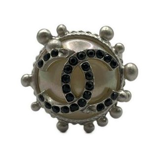 CHANEL - CHANEL(シャネル) リング ココマーク シルバー×黒の CHANEL - CHANEL(シャネル) リング ココマーク シルバー×黒の