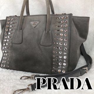 PRADA - c78【極美品】プラダ カナパSサイズ ビジュー 三角ロゴ PRADA - c78【極美品】プラダ カナパSサイズ ビジュー 三角ロゴ