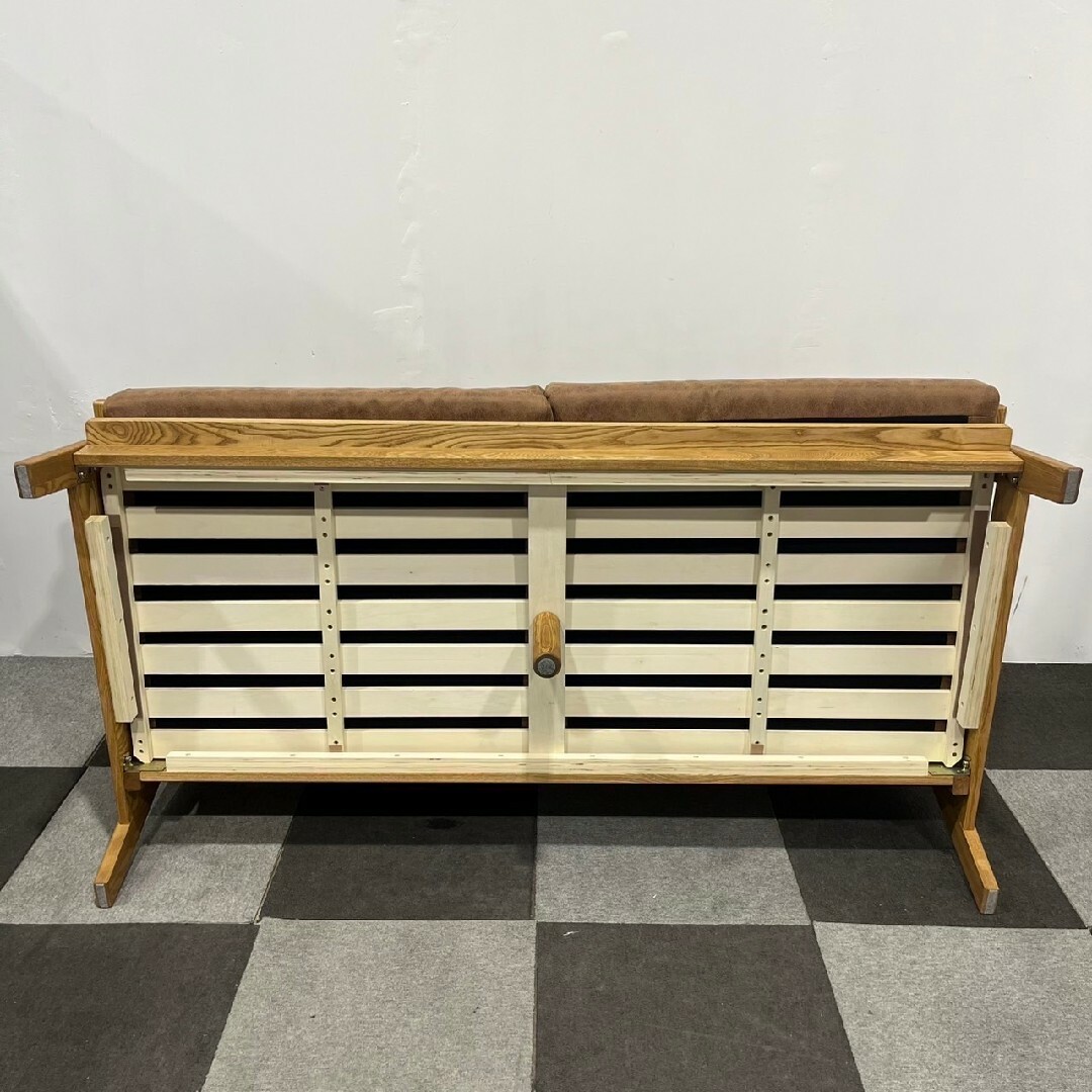 フジシ ハリス 天然木 ソファ オットマン付き 3人掛け 家具 フジシ ハリス 天然木 ソファ オットマン付き 3人掛け 家具