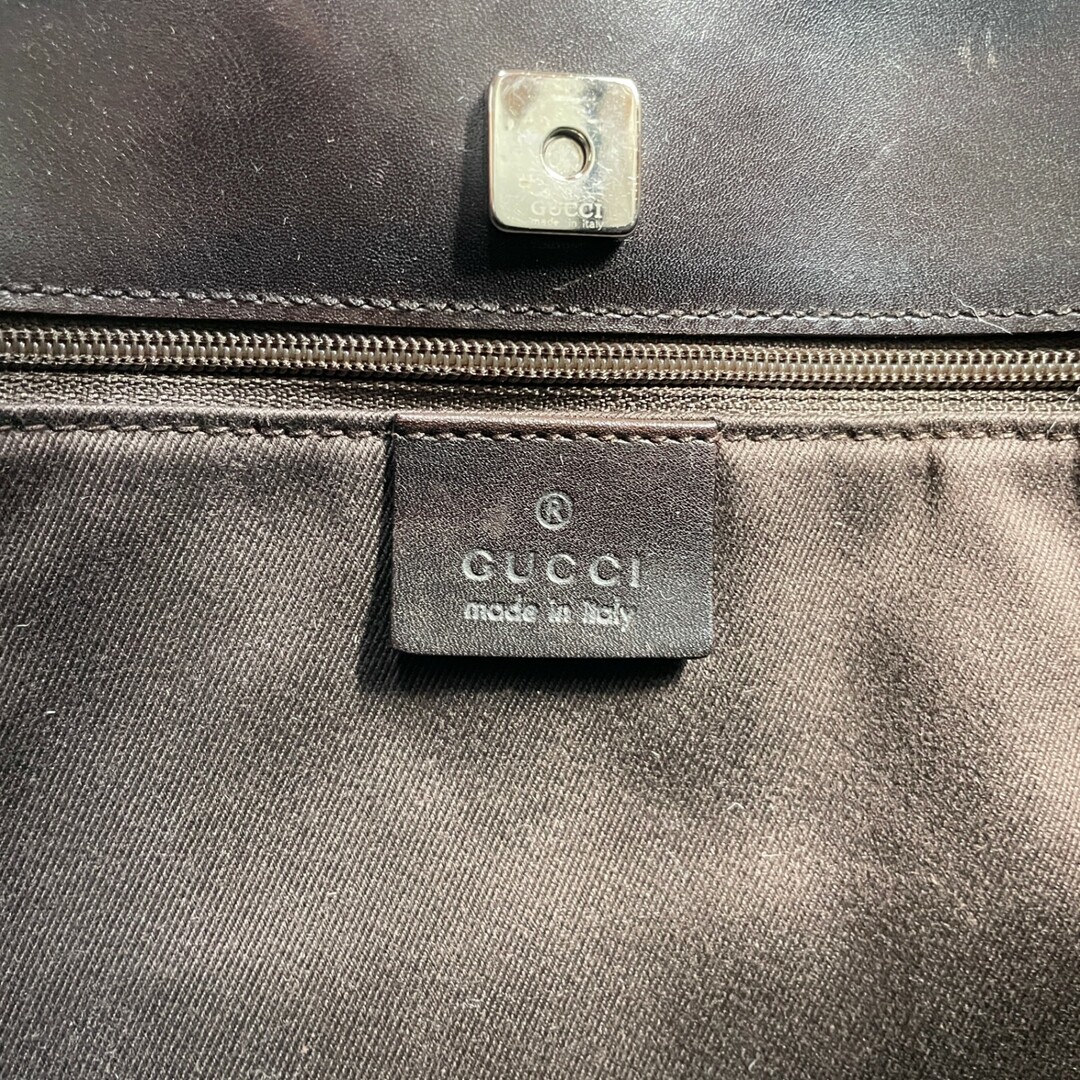 GUCCI - 2503-108|グッチ GGキャンバス ハンドバッグ ダーク GUCCI - 2503-108|グッチ GGキャンバス ハンドバッグ ダーク