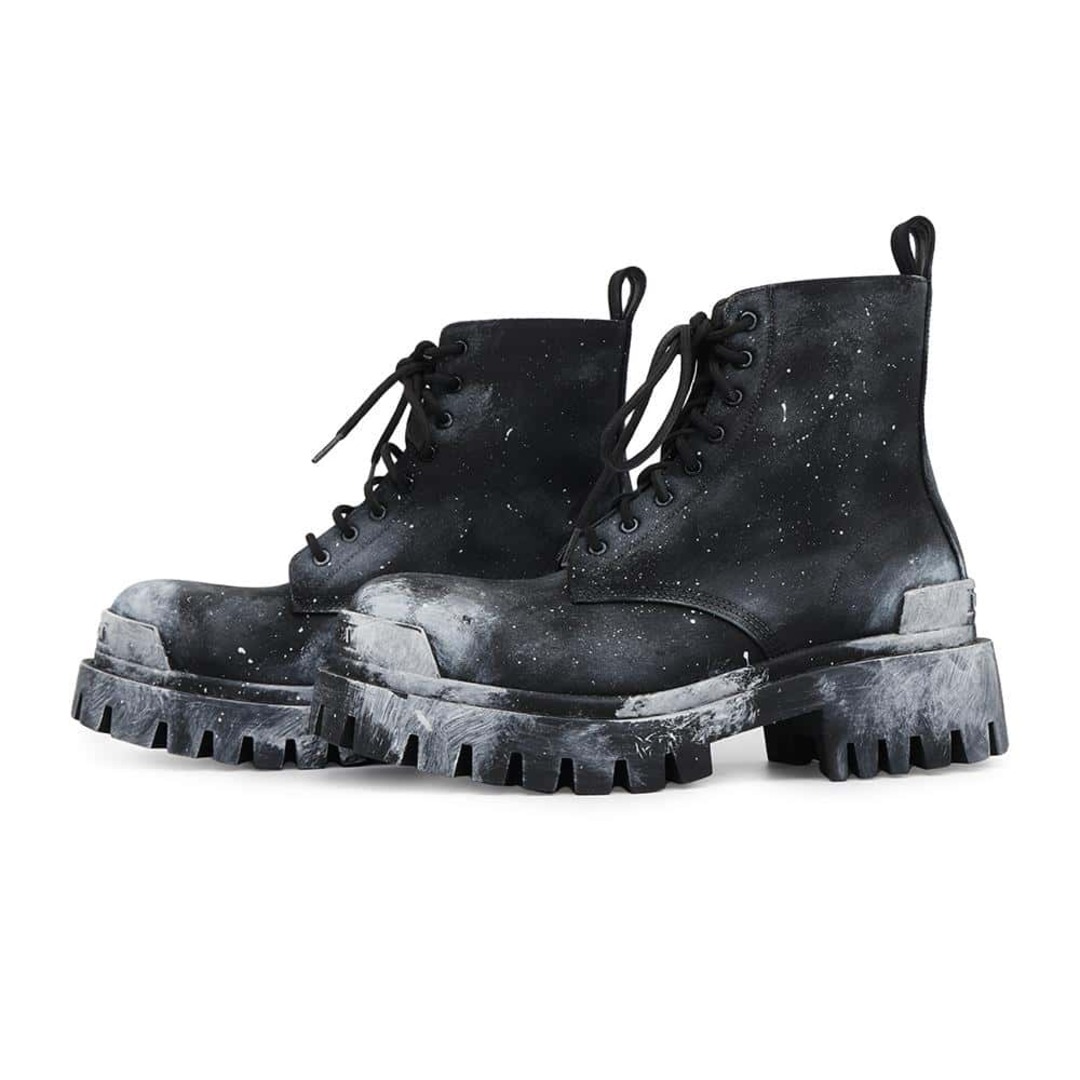 BALENCIAGA - バレンシアガ ブーツ ペインテッド エフェクト BALENCIAGA - バレンシアガ ブーツ ペインテッド エフェクト