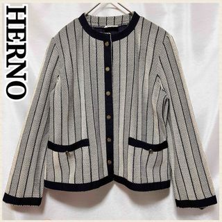 HERNO - 極美品 HERNO ヘルノ ジャケット アウター ノーカラー HERNO - 極美品 HERNO ヘルノ ジャケット アウター ノーカラー