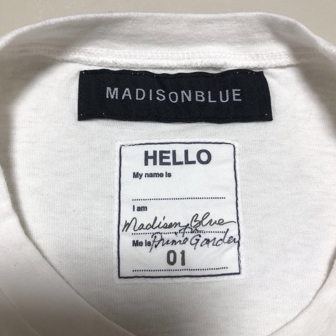 MADISONBLUE - MADISONBLUE HELLO Tシャツ 白 パープルの通販 by MADISONBLUE - MADISONBLUE HELLO Tシャツ 白 パープルの通販 by