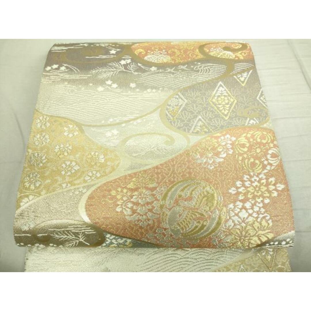 平和屋着物□六通柄袋帯 歌仙 流水有職文 金糸 正絹 逸品 平和屋着物□六通柄袋帯 歌仙 流水有職文 金糸 正絹 逸品