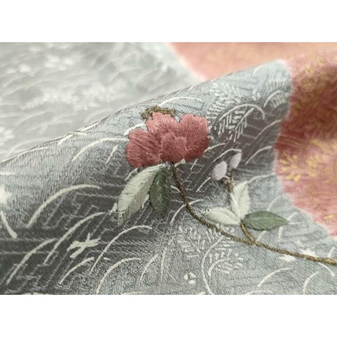 平和屋着物□訪問着 刺繍 切嵌花文 金彩 正絹 逸品 AAAQ9402gwの 平和屋着物□訪問着 刺繍 切嵌花文 金彩 正絹 逸品 AAAQ9402gwの