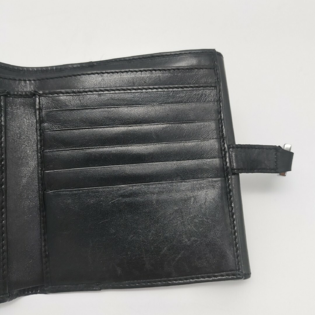 GUCCI - 【極美品 正規品】 グッチ 折り財布 レザー ブラック 黒 GUCCI - 【極美品 正規品】 グッチ 折り財布 レザー ブラック 黒