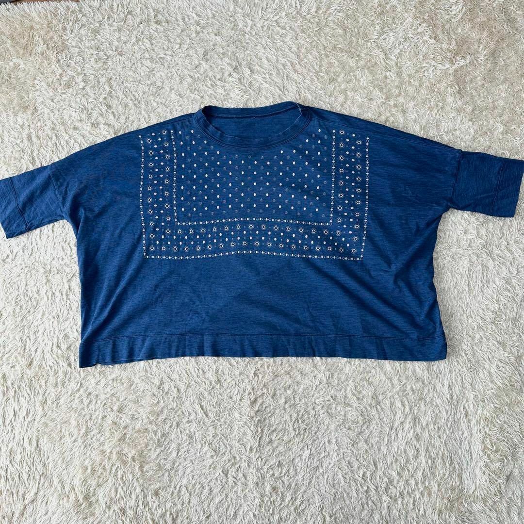 45R - 45r ドットバンダナの刺繍ビッグTシャツ ドルマン 半袖 45R - 45r ドットバンダナの刺繍ビッグTシャツ ドルマン 半袖