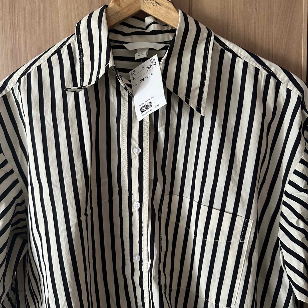 H&M - 新品未使用 H&M 長袖 ストライプ シャツの通販 by m___40 H&M - 新品未使用 H&M 長袖 ストライプ シャツの通販 by m___40
