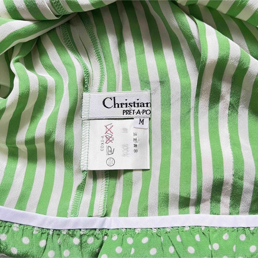 Christian Dior - 極美品 Christian Dior シルク100% ストライプ Christian Dior - 極美品 Christian Dior シルク100% ストライプ