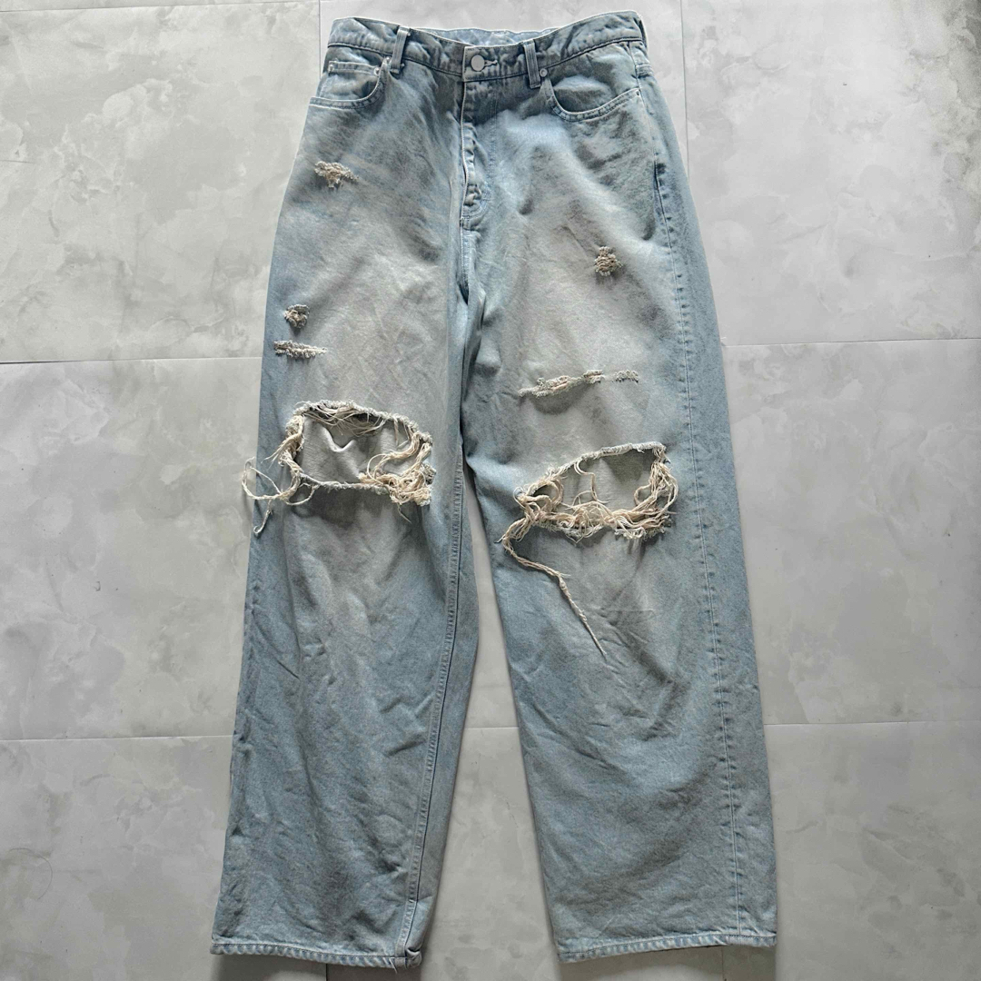 SKINS - 【SKINS】DAMAGED BAGGY DENIM PANTS バギー デニムの SKINS - 【SKINS】DAMAGED BAGGY DENIM PANTS バギー デニムの