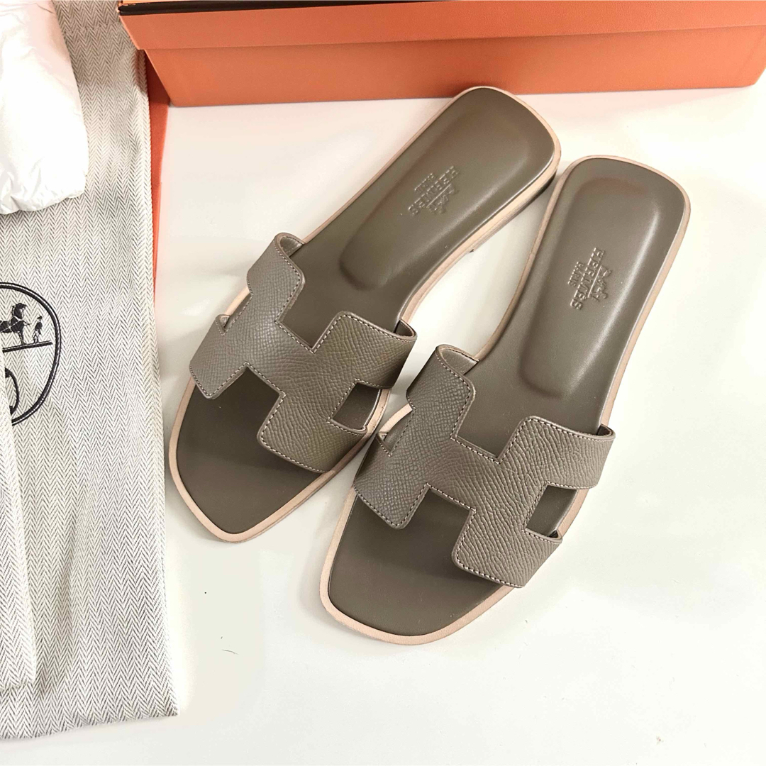 HERMES - 美品エルメスHERMES オラン サンダル エトープ 37 HERMES - 美品エルメスHERMES オラン サンダル エトープ 37