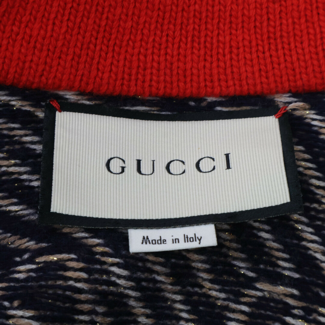 GUCCI - グッチ アイボリー 553505 ウール ニットジャケット Mの GUCCI - グッチ アイボリー 553505 ウール ニットジャケット Mの