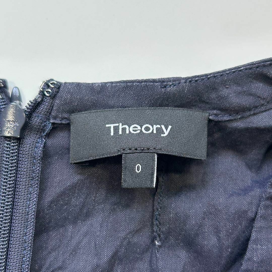 Theory - theory セオリー リネン CRUNCH ネイビー ワンピース Theory - theory セオリー リネン CRUNCH ネイビー ワンピース