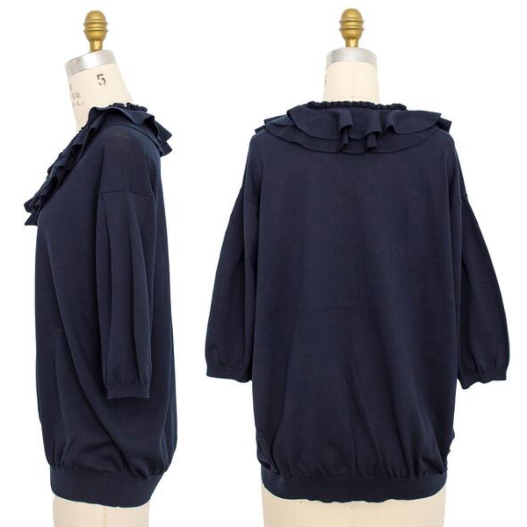 Drawer - Drawer ドゥロワー*21SS 18GコットンVネックフリル Drawer - Drawer ドゥロワー*21SS 18GコットンVネックフリル