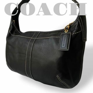 COACH - 極美品 コーチ ワンショルダーバッグ ブラック レザーの COACH - 極美品 コーチ ワンショルダーバッグ ブラック レザーの