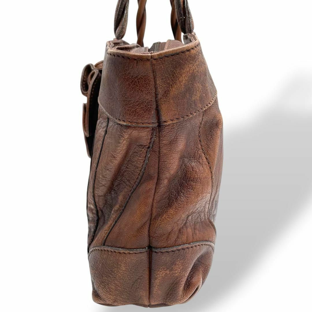IBIZA - 美品 IBIZA イビサ ハンドバッグ フラワーモチーフ 牛革 IBIZA - 美品 IBIZA イビサ ハンドバッグ フラワーモチーフ 牛革