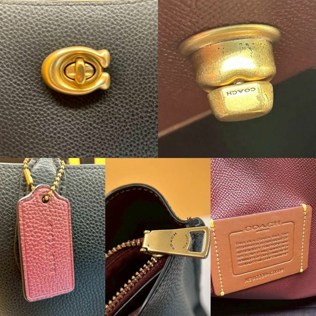 COACH - コーチ ウィロウ レザー ターンロック トートバッグ COACH - コーチ ウィロウ レザー ターンロック トートバッグ
