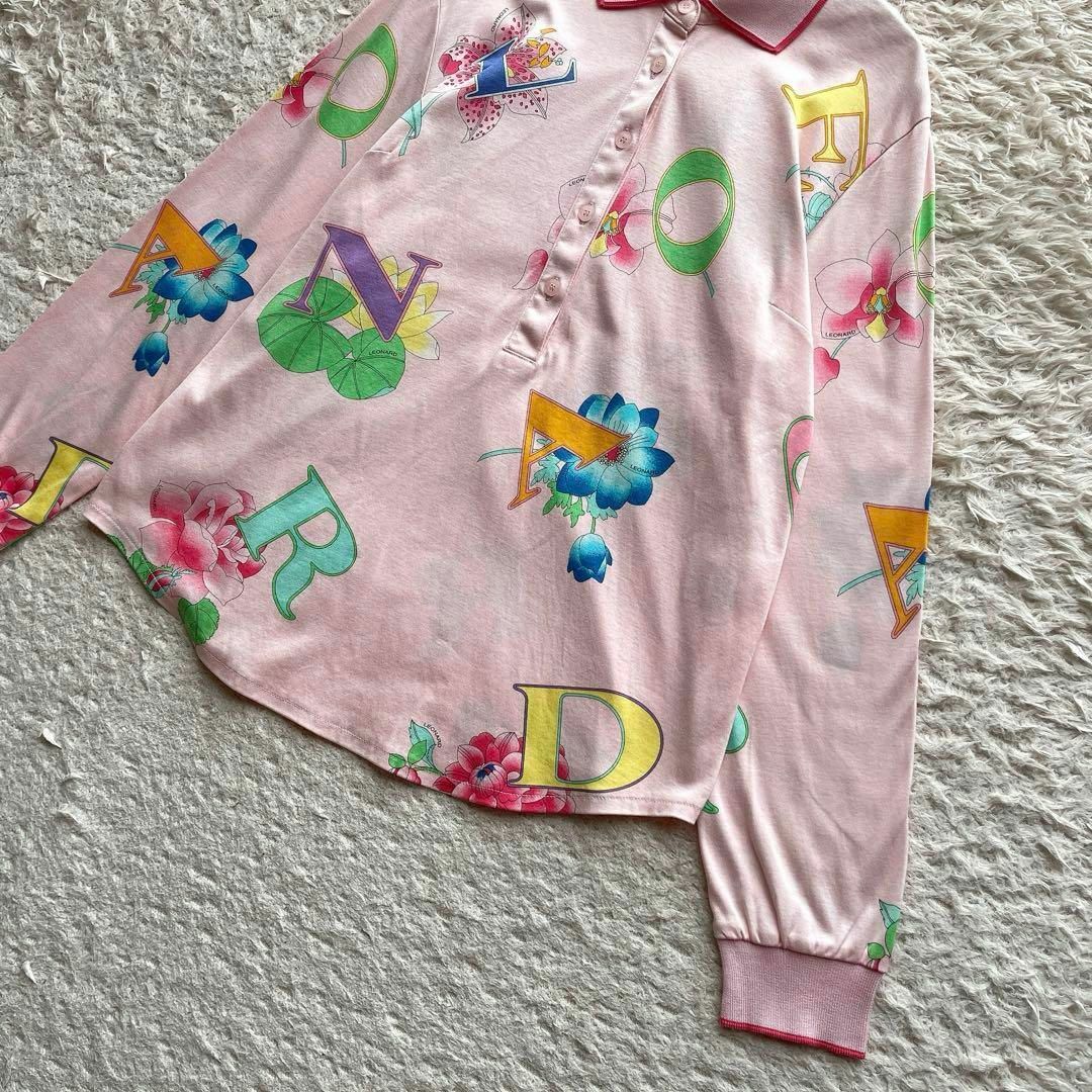 LEONARD - 【大きいサイズLL】レオナール ポロシャツ 総柄 花柄 LEONARD - 【大きいサイズLL】レオナール ポロシャツ 総柄 花柄