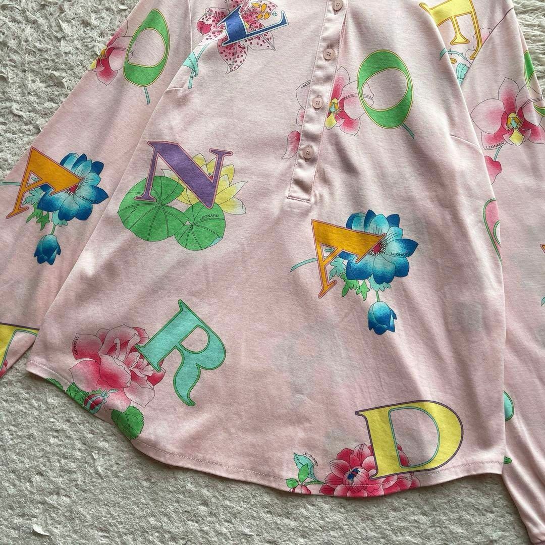 LEONARD - 【大きいサイズLL】レオナール ポロシャツ 総柄 花柄 LEONARD - 【大きいサイズLL】レオナール ポロシャツ 総柄 花柄