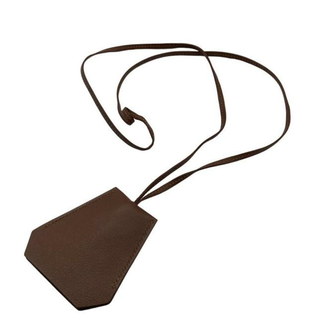 HERMES - HERMES(エルメス) ネックレス美品 - レザー ダーク HERMES - HERMES(エルメス) ネックレス美品 - レザー ダーク