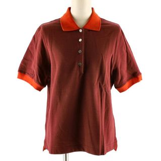 HERMES - HERMES エルメス/セリエボタン バイカラーポロシャツ HERMES - HERMES エルメス/セリエボタン バイカラーポロシャツ
