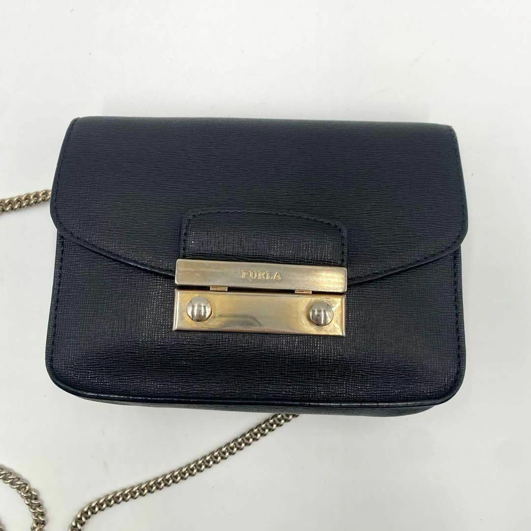 FURLA - FURLA メトロポリス ショルダーバッグ チェーン レザー FURLA - FURLA メトロポリス ショルダーバッグ チェーン レザー